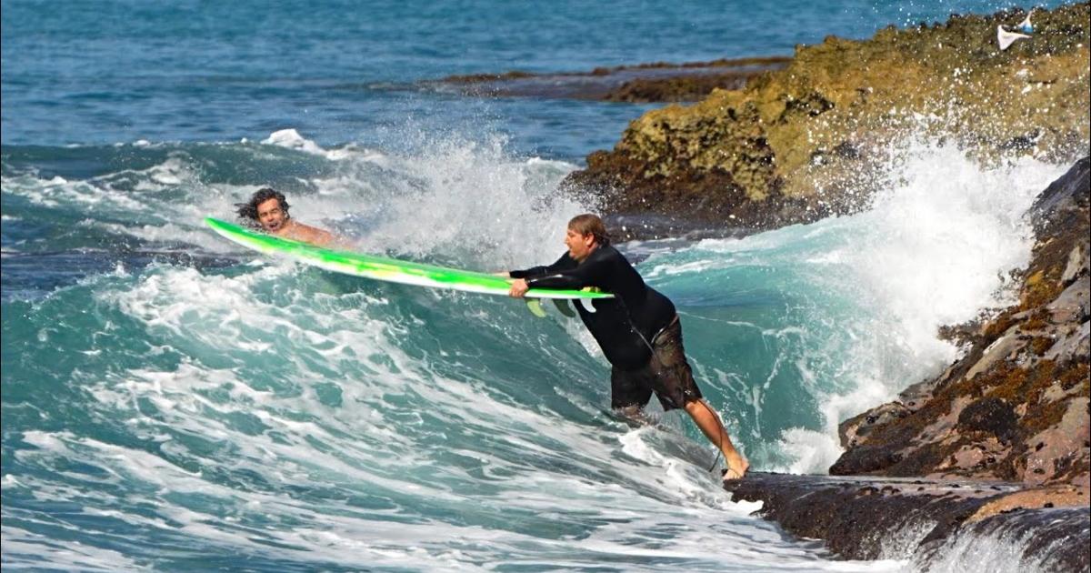 Mason Ho Brings Baby Bear Surfing | Around the Waves